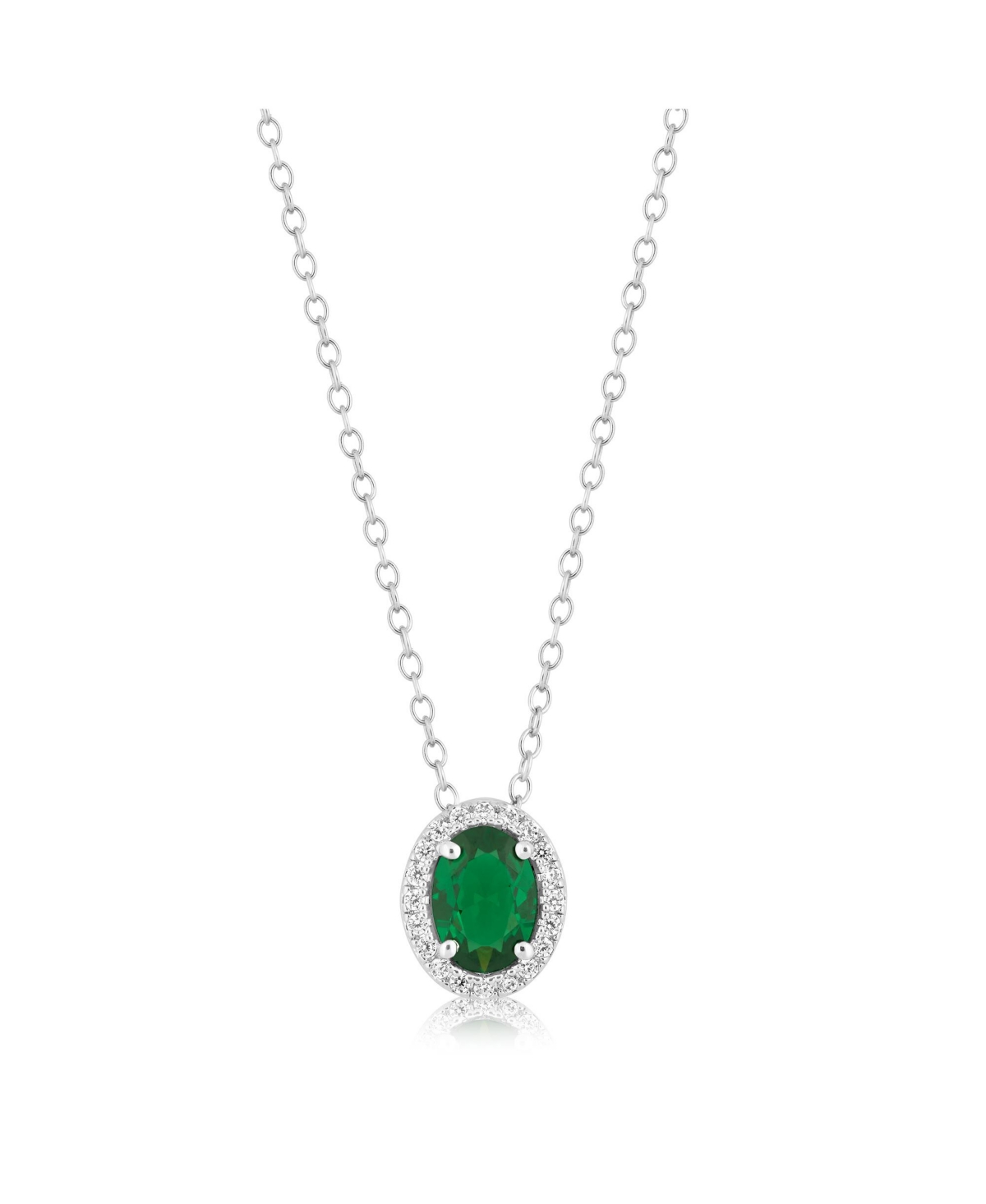 Click here for Simona Elegant Oval Birthstone Halo Cz Necklace -... prices