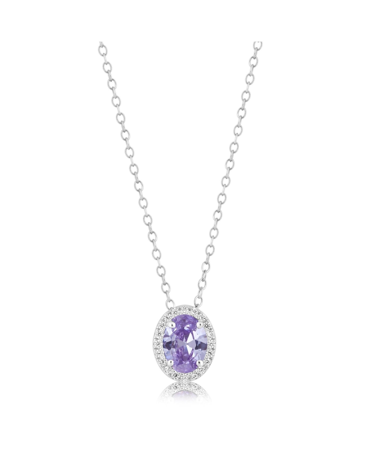 Click here for Simona Elegant Oval Birthstone Halo Cz Necklace -... prices