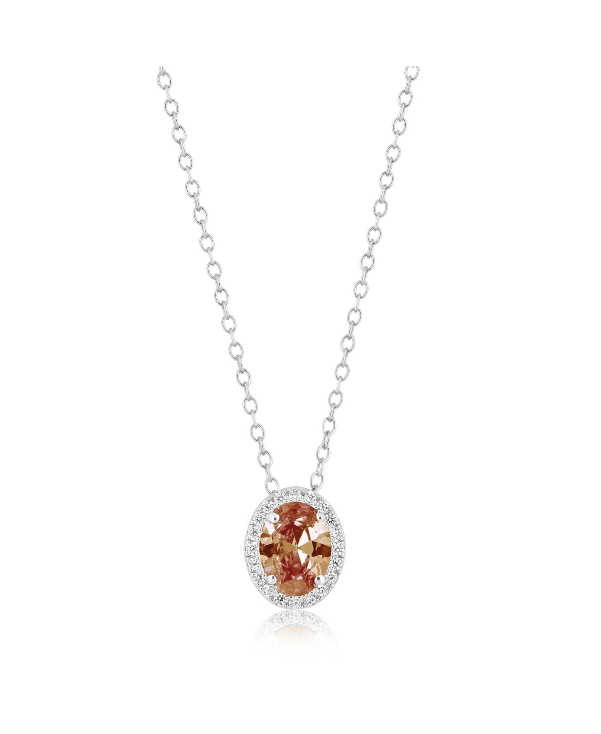 Click here for Simona Elegant Oval Birthstone Halo Cz Necklace -... prices