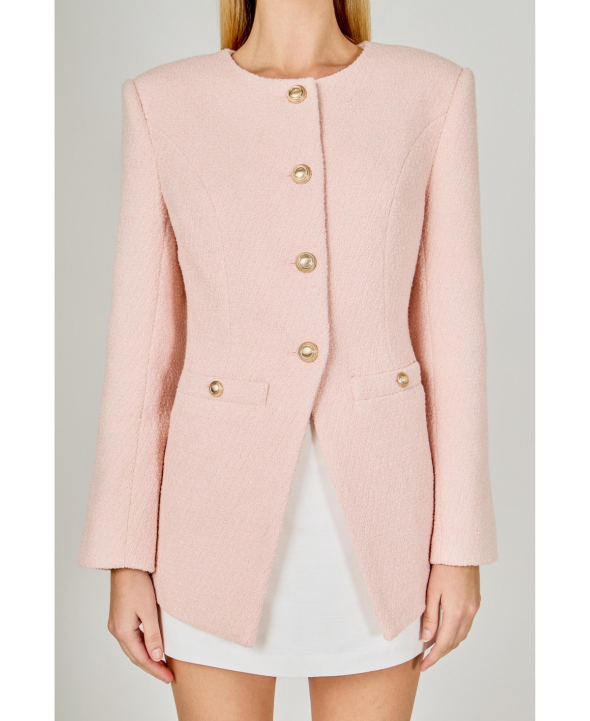 Click here for endless rose Womens Tweed Buttoned Vest - Petal pi... prices