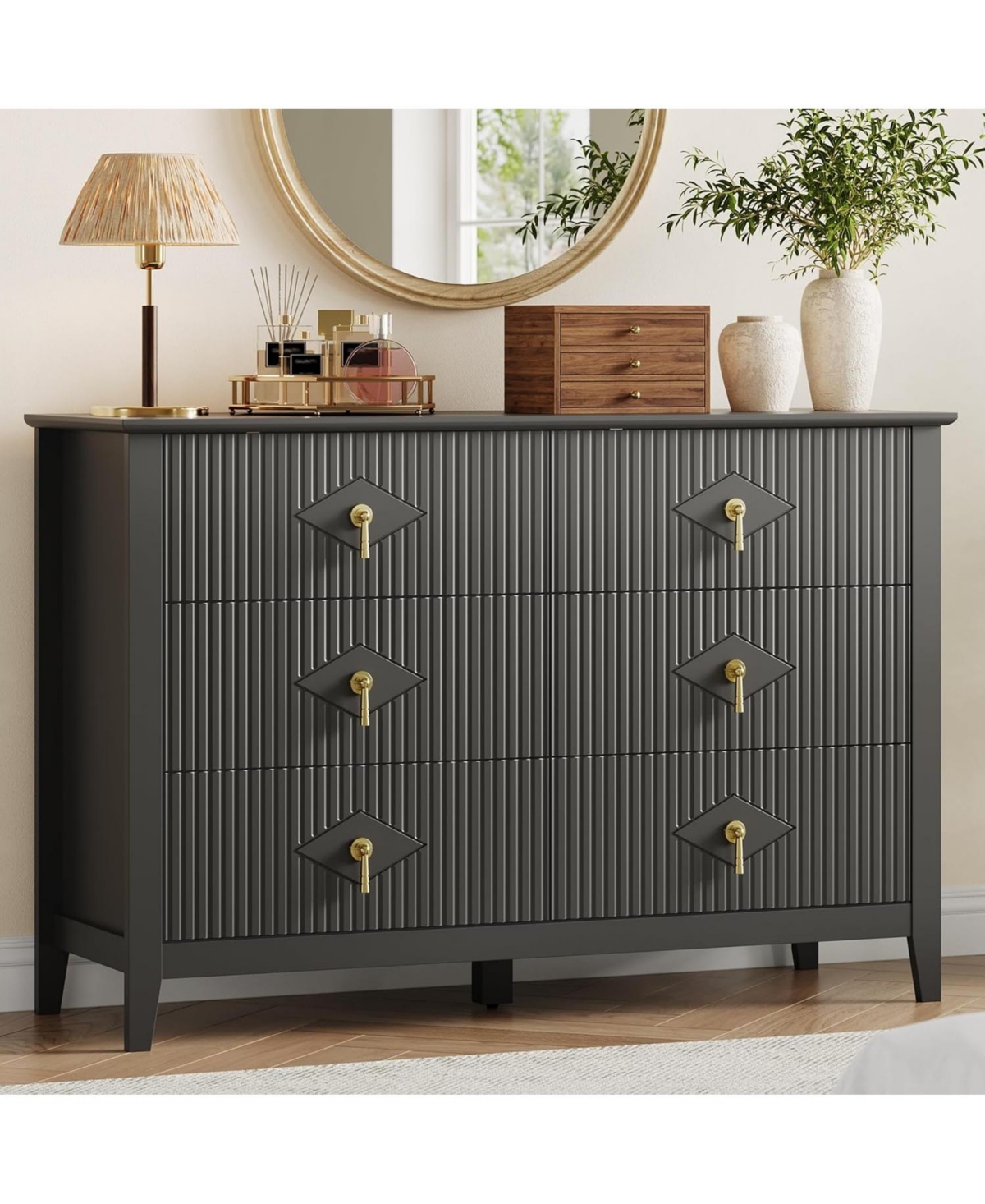 Click here for gaomon Fluted 6-Drawer Dresser  47.2 Wide  Modern... prices