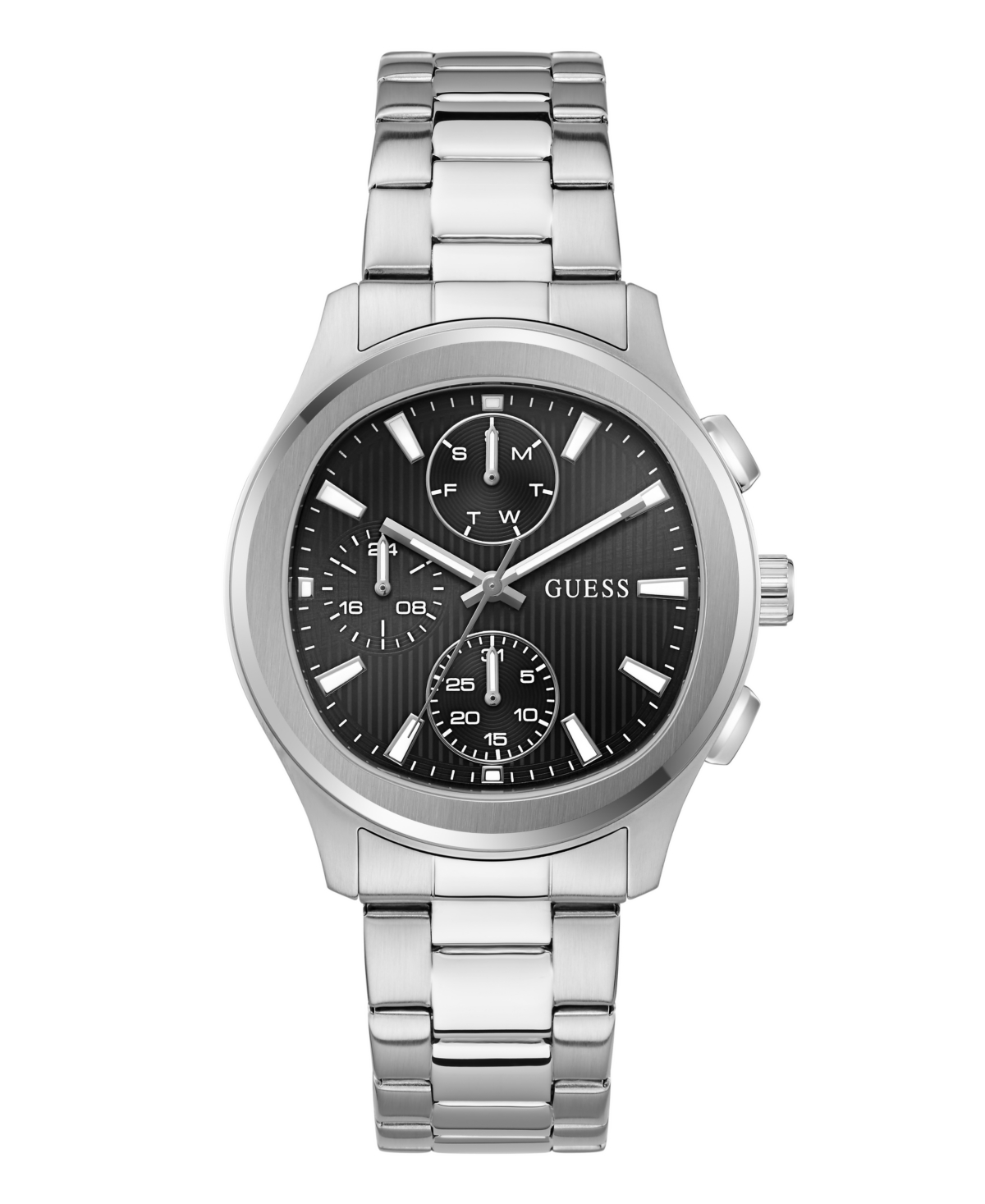 Click here for Guess Mens Silver-Tone Stainles Steel Multi-Functi... prices