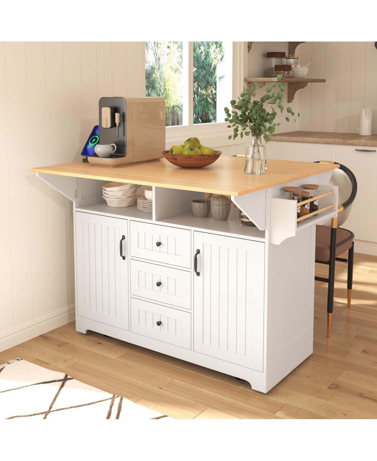 Click here for Streamdale Furniture Rolling Kitchen Island Drop L... prices