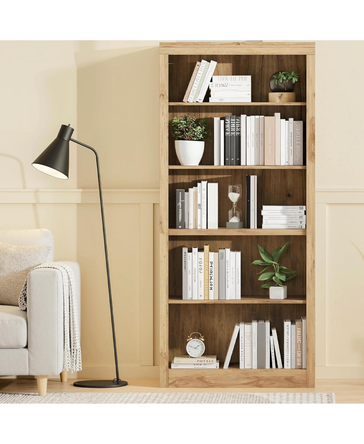 Click here for gaomon 71 Tall Wooden Bookcase with 5 Tiers  Open... prices