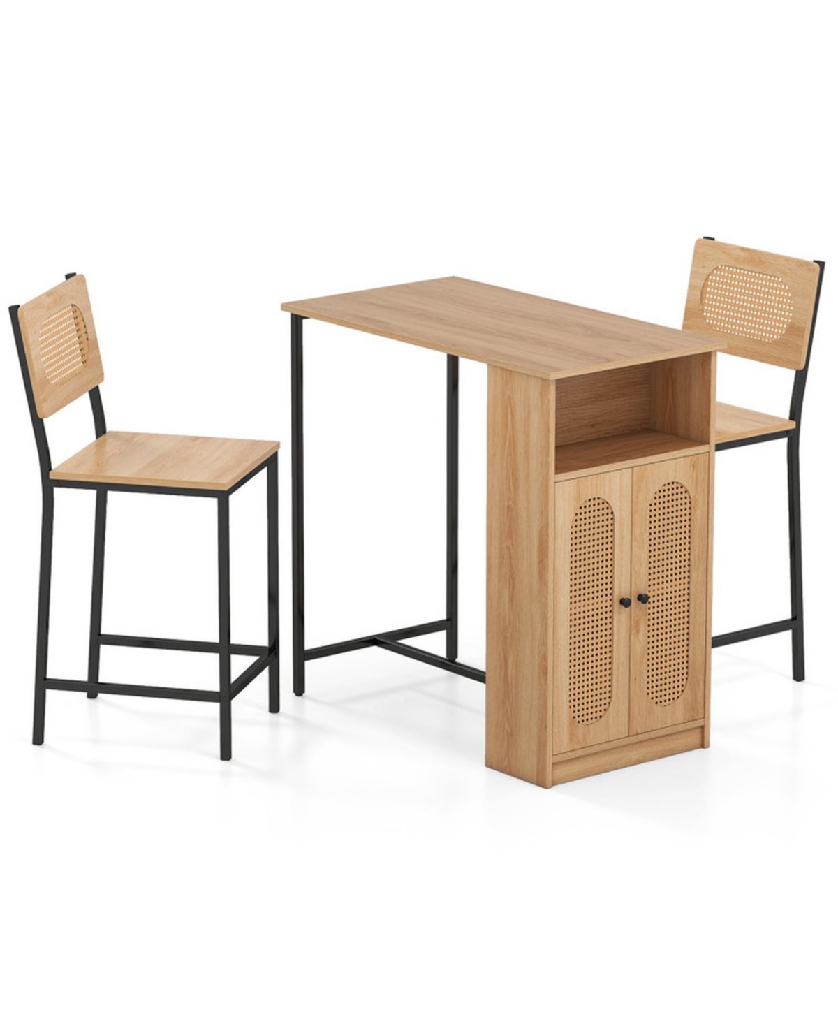Click here for Gouun 3-Piece Bar Table and Chairs Set with Storag... prices