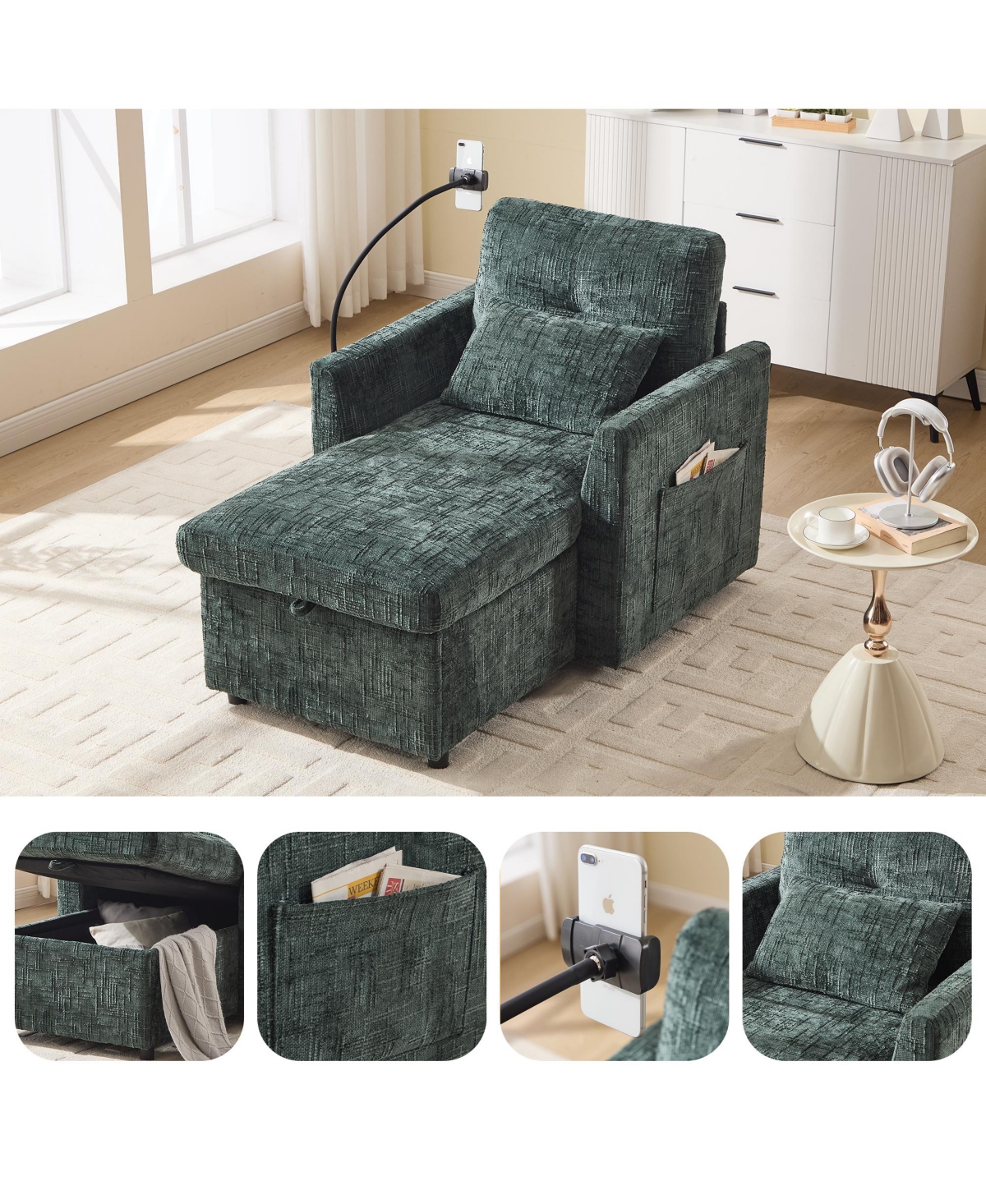 Click here for Rainsken Cozy Lazy Sofa Recliner Chair  Soft Cheni... prices