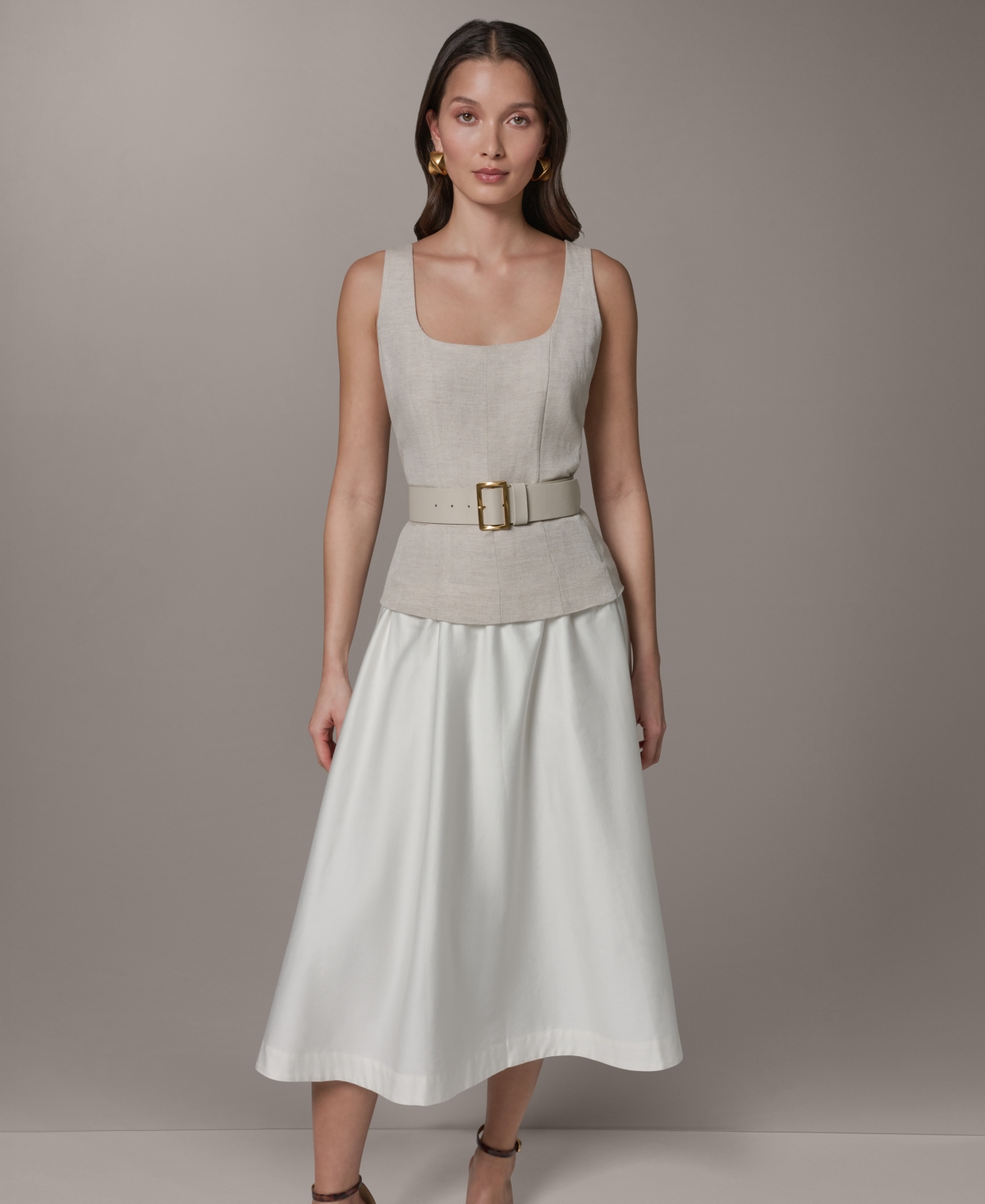 Click here for Donna Karan New York Womens Mix Media Scoop Neck M... prices