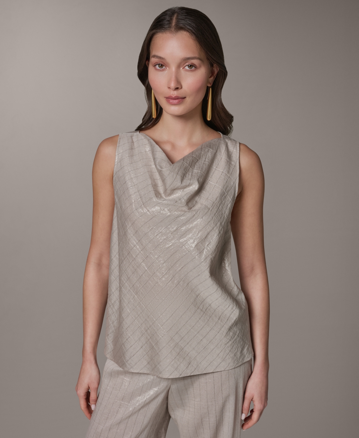 Click here for Donna Karan New York Womens Sleeveless Cowl Neck T... prices