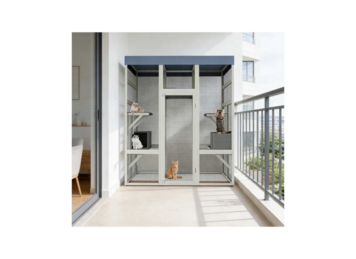 Click here for Zeus & Ruta 62.6 Outdoor Wooden Cat Enclosure with... prices