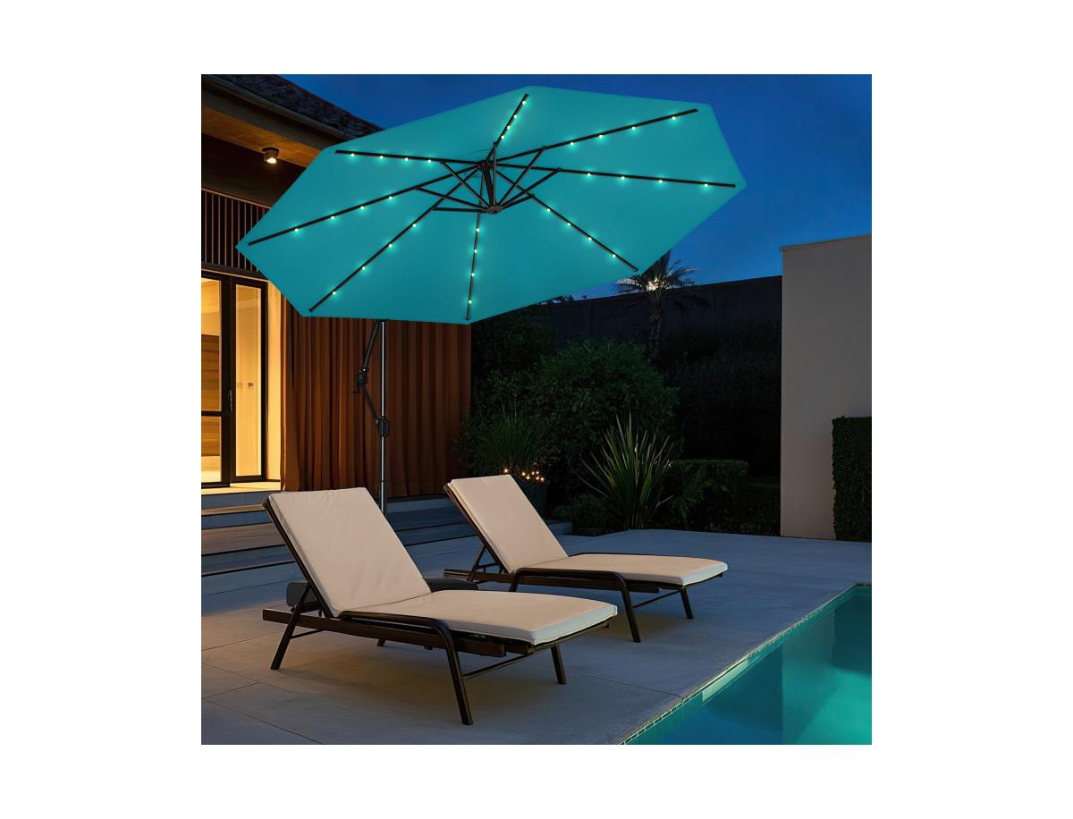 Click here for Clihome 10 Feet Solar Offset Hanging Umbrella with... prices