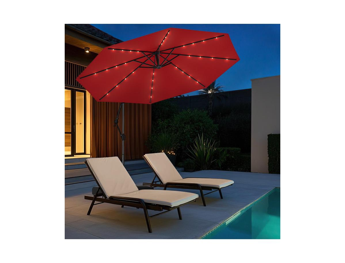 Click here for Clihome 10 Feet Solar Offset Hanging Umbrella with... prices