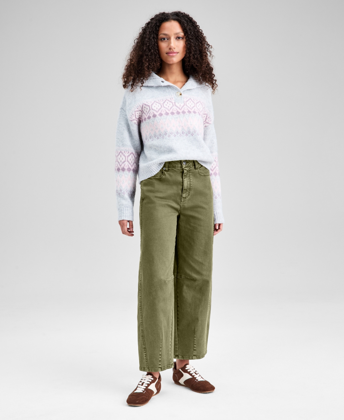 Click here for And Now This Womens High-Rise Washed Barrel-Leg Je... prices