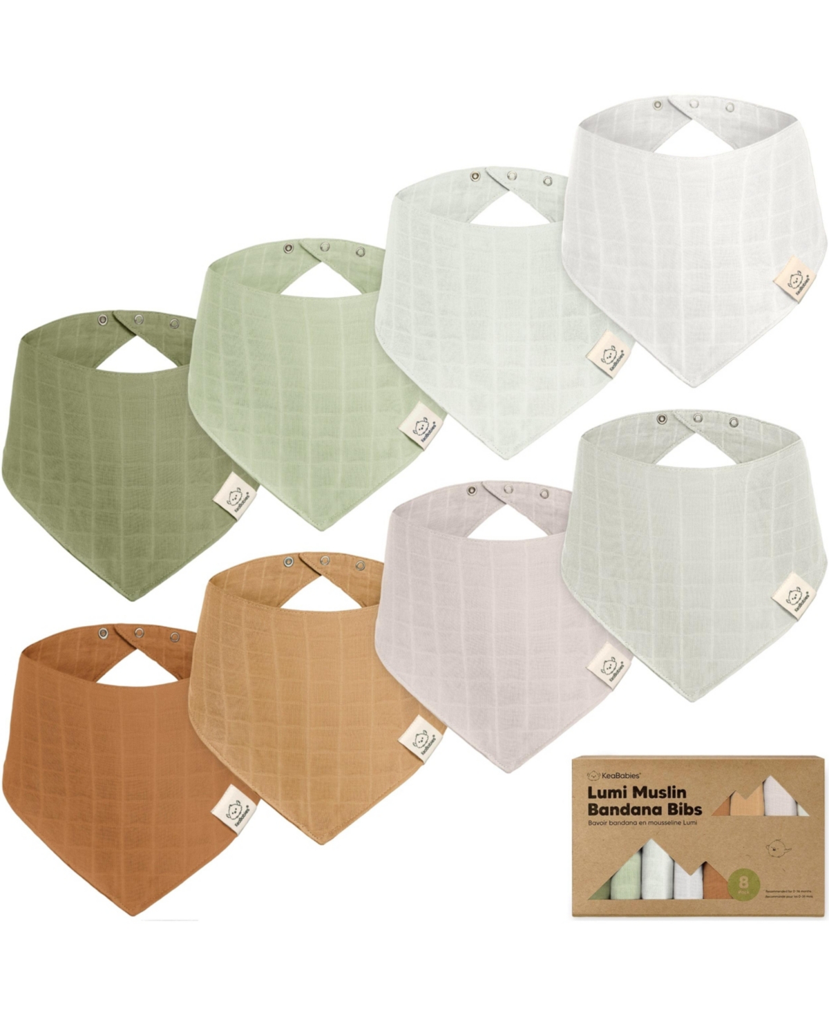 Click here for KeaBabies 8pk Lumi Muslin Baby Bibs  Bandana Bibs... prices