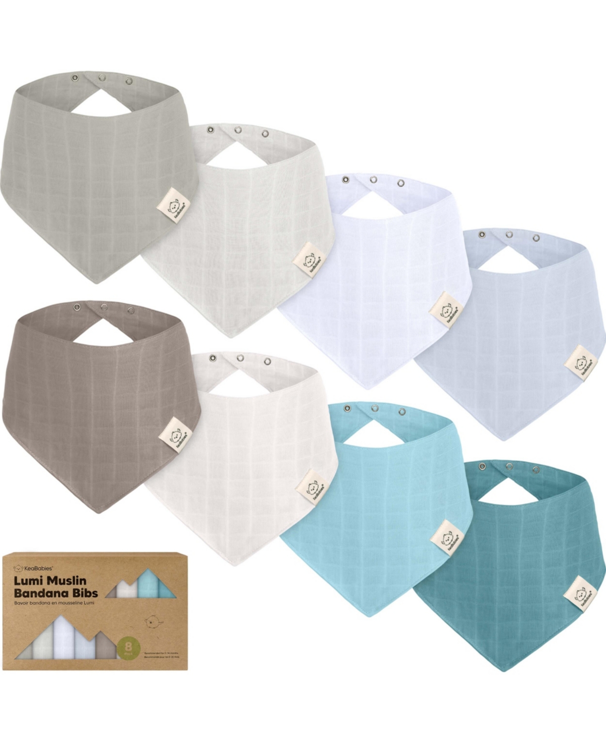 Click here for KeaBabies 8pk Lumi Muslin Baby Bibs  Bandana Bibs... prices