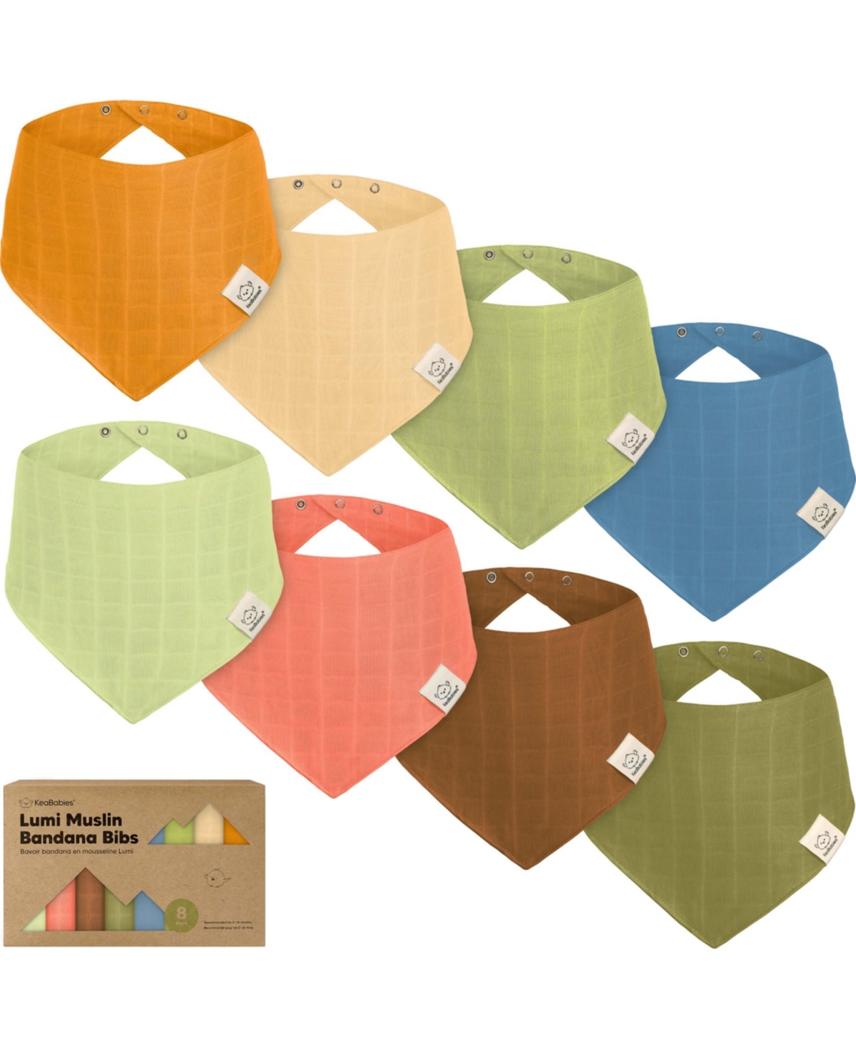 Click here for KeaBabies 8pk Lumi Muslin Baby Bibs  Bandana Bibs... prices