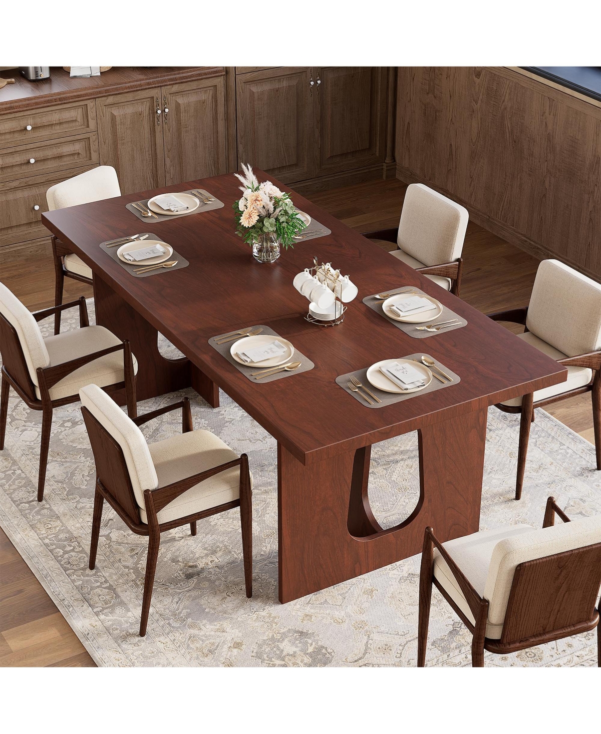 Click here for homfan Modern Rectangular Dining Table for 6-8  71... prices