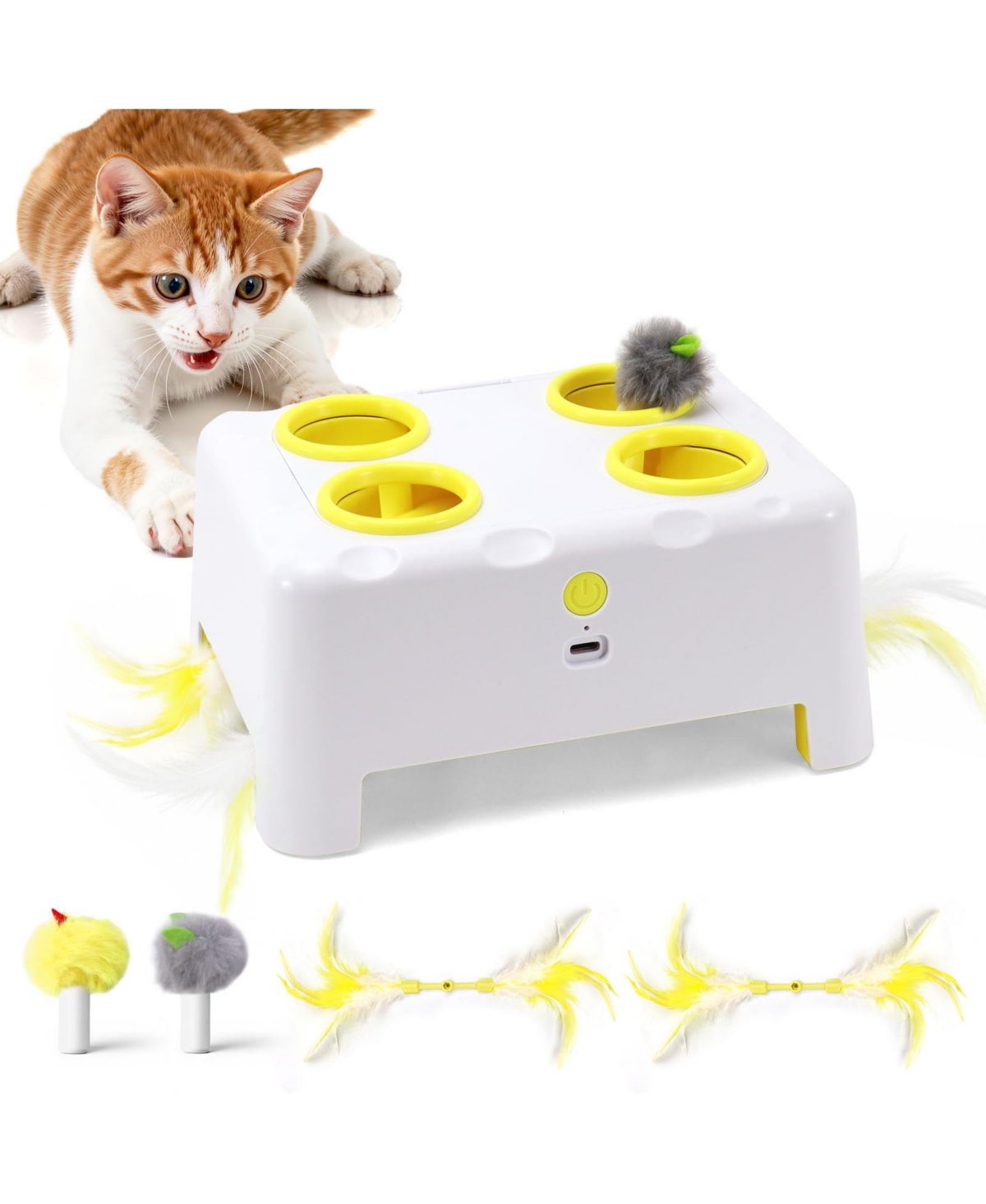 Click here for Aronkl Cheese Box Interactive Cat Toy 3-in-1 Whack... prices