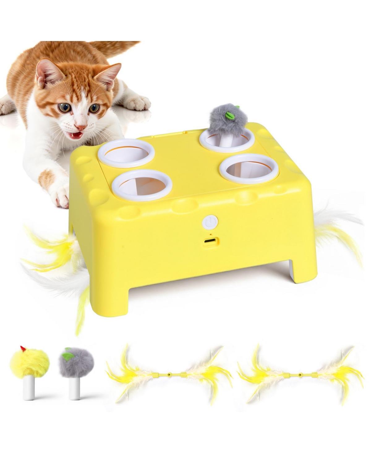 Click here for Aronkl Cheese Box Interactive Cat Toy 3-in-1 Whack... prices
