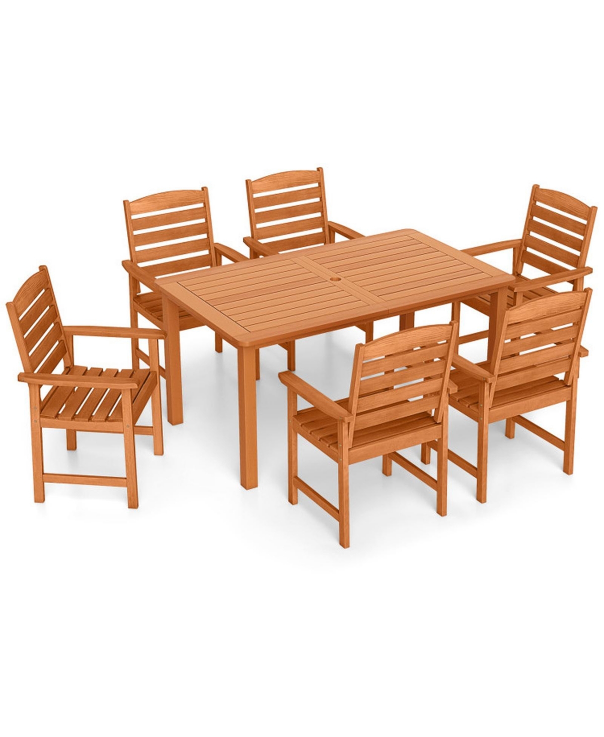 Click here for Gouun 7-Piece Teak Oil Finish Patio Dining Set wit... prices