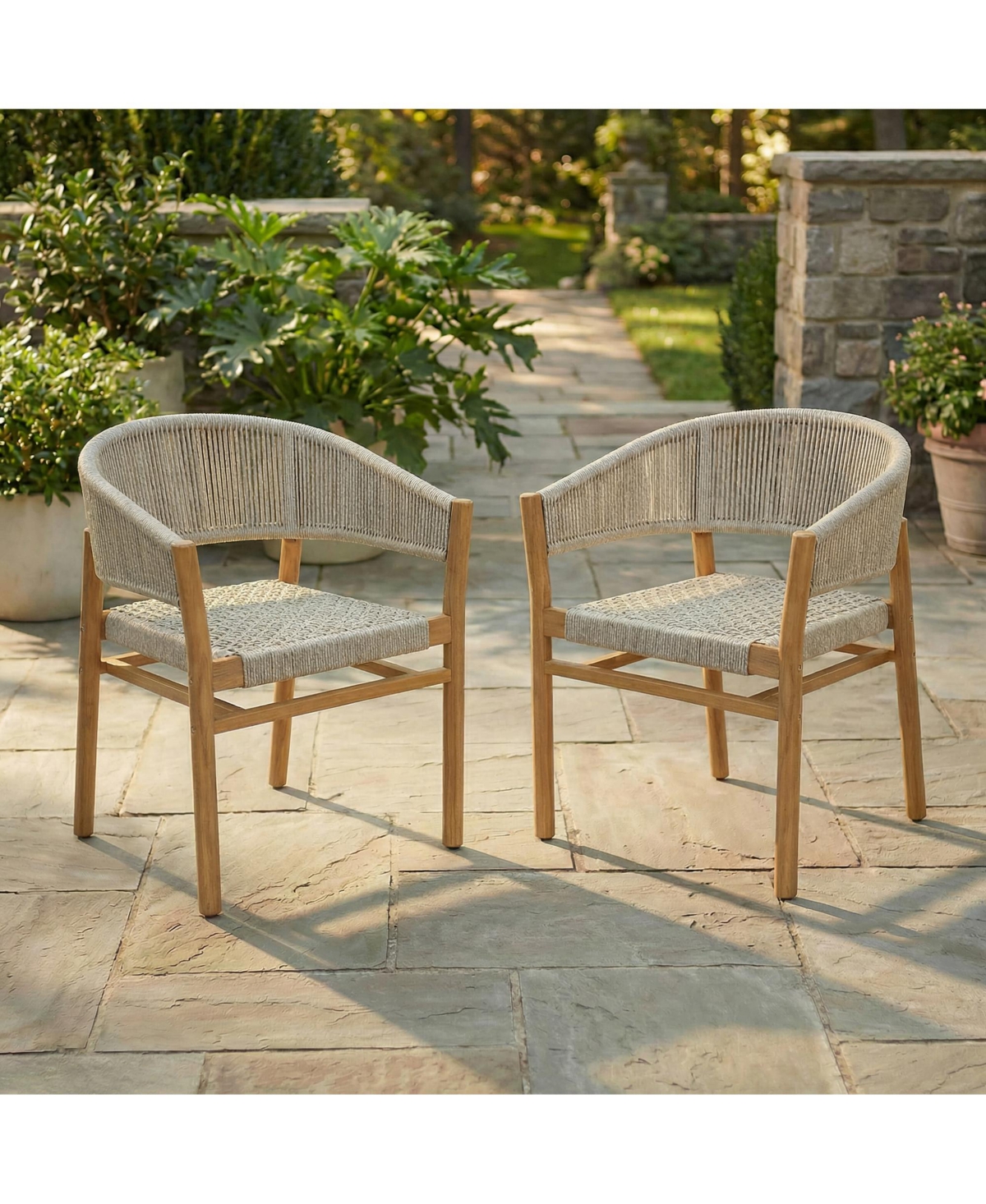 Click here for Rainsken Outdoor Armchair Set of 2  Rope Woven Acc... prices