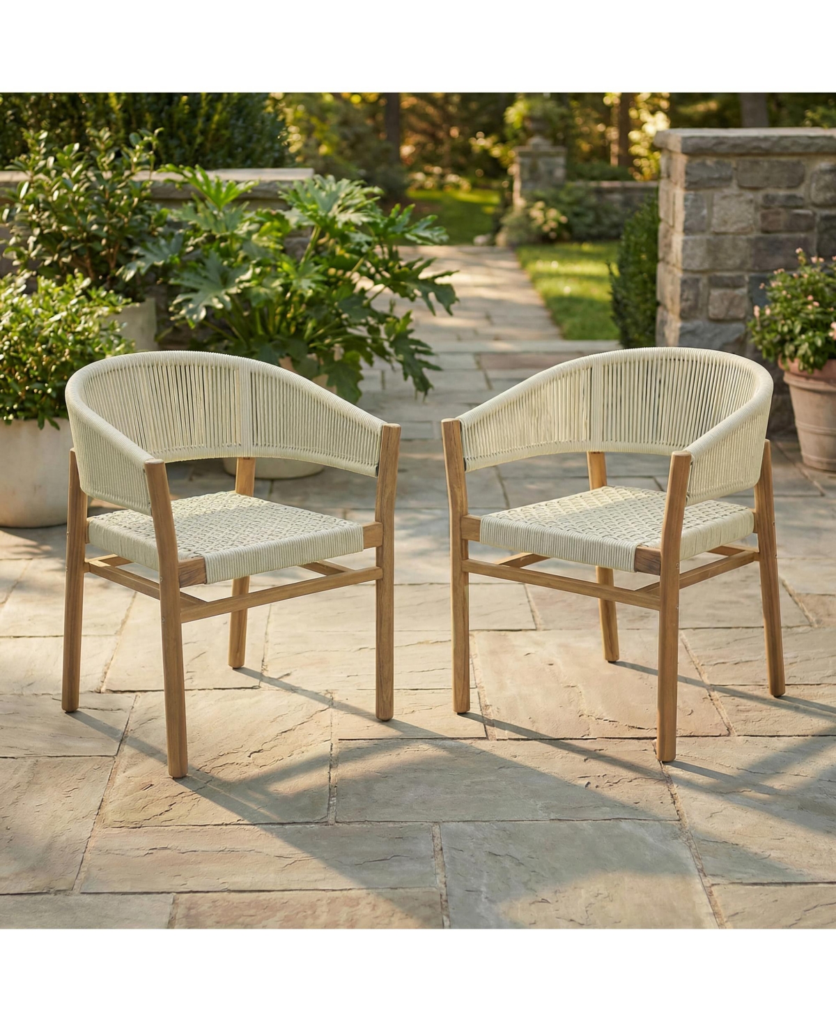 Click here for Rainsken Outdoor Accent Chairs Set of 2  Rope-Wove... prices