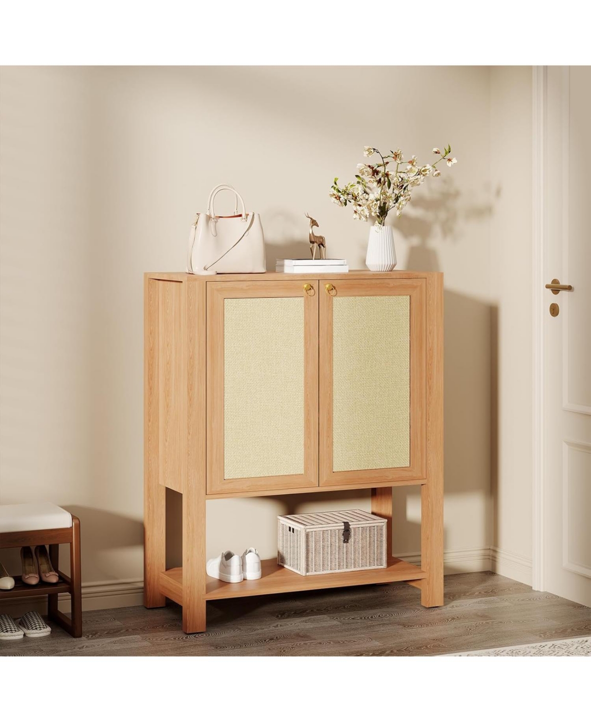 Click here for gaomon Rattan Shoe Cabinet for Entryway  Farmhouse... prices