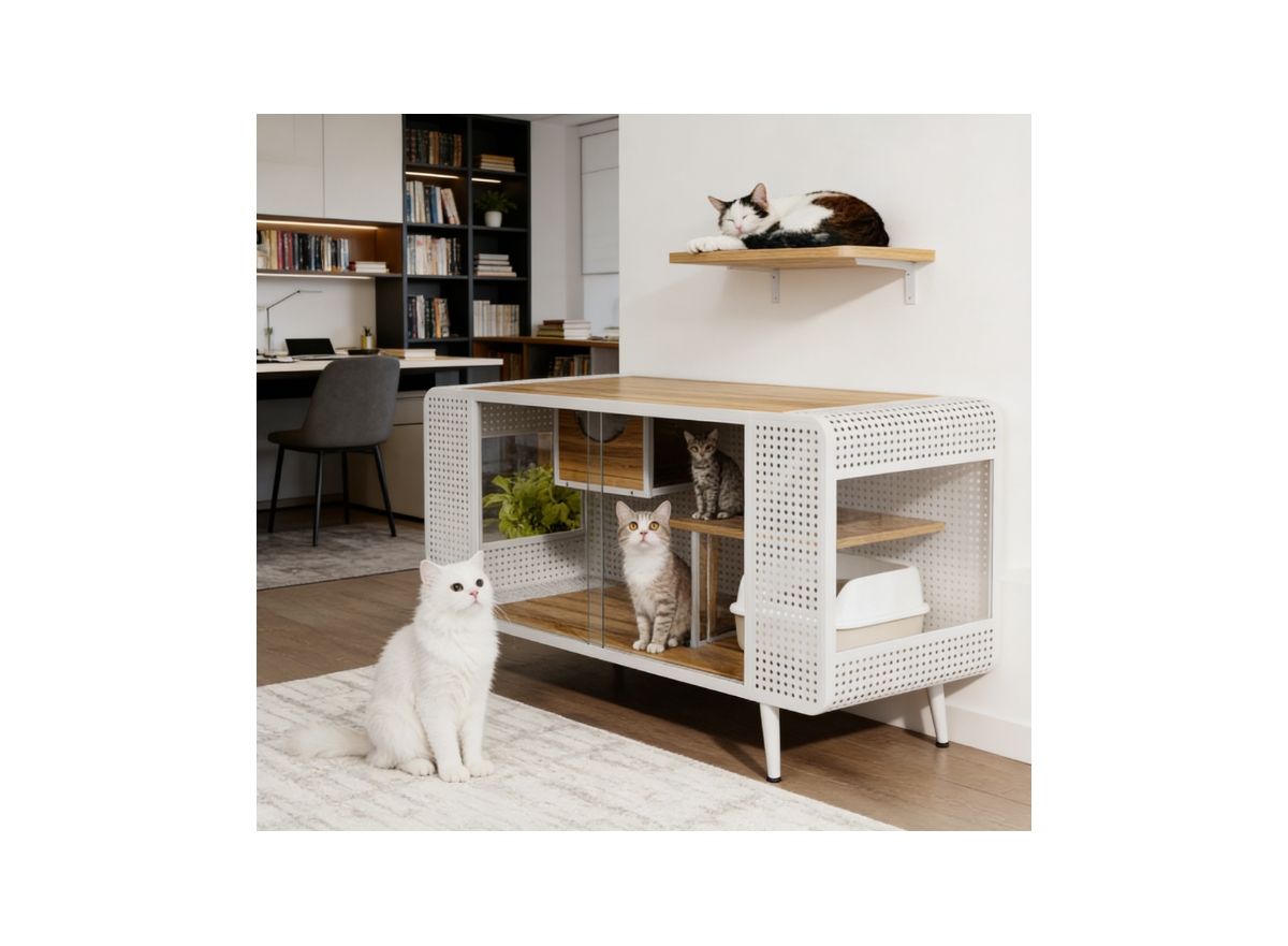 Click here for Zeus and Ruta 55.12 Spacious Glass Cat House with... prices