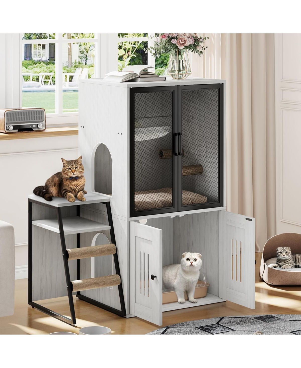 Click here for gaomon Cat Litter Box Furniture  2 Tier Enclosed L... prices