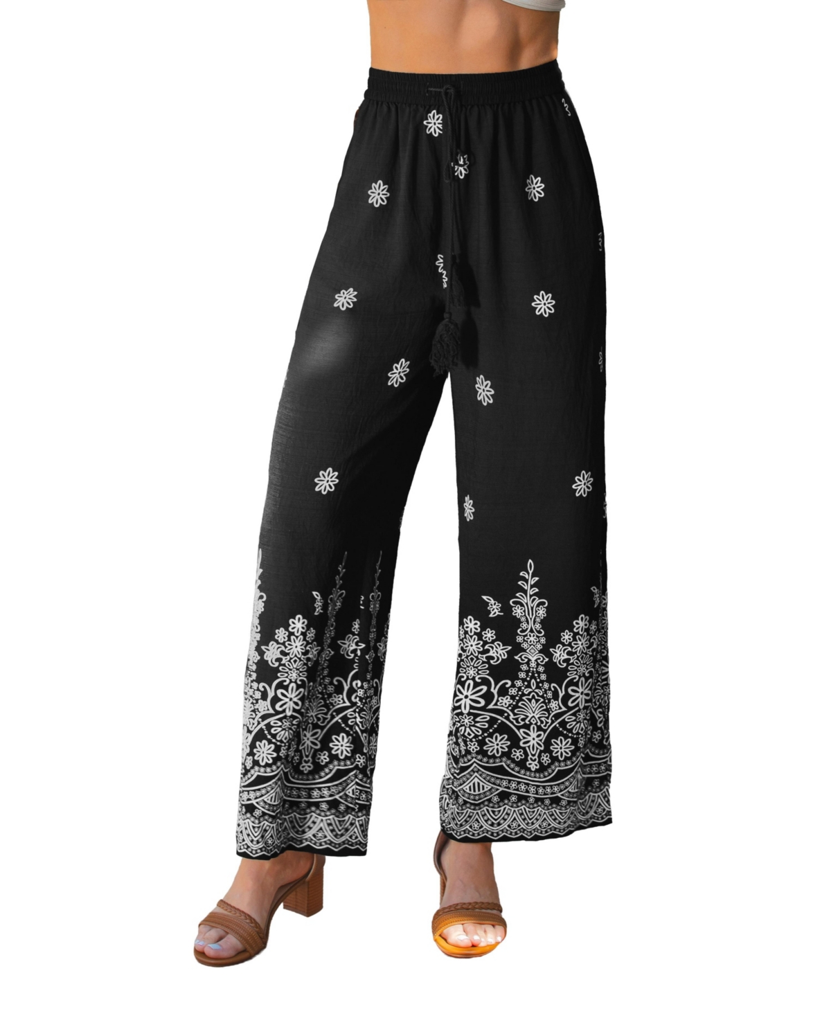 Click here for Cupshe Womens Pull-On Wide Leg Long Pants - White prices