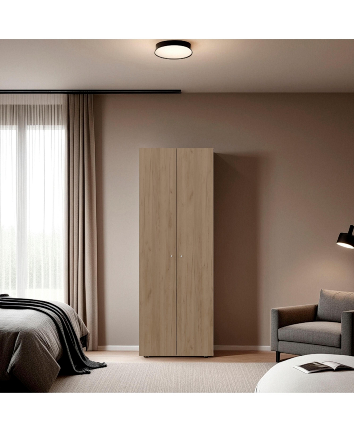 Click here for Flynama Armoire 66.9 Inch High 2 Doors 4 Shelves B... prices