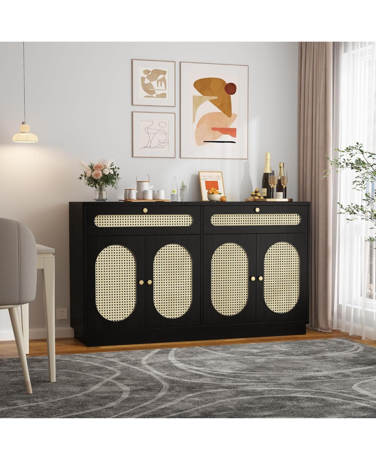 Click here for gaomon 60 Rattan Sideboard Cabinet with 2 Drawers... prices