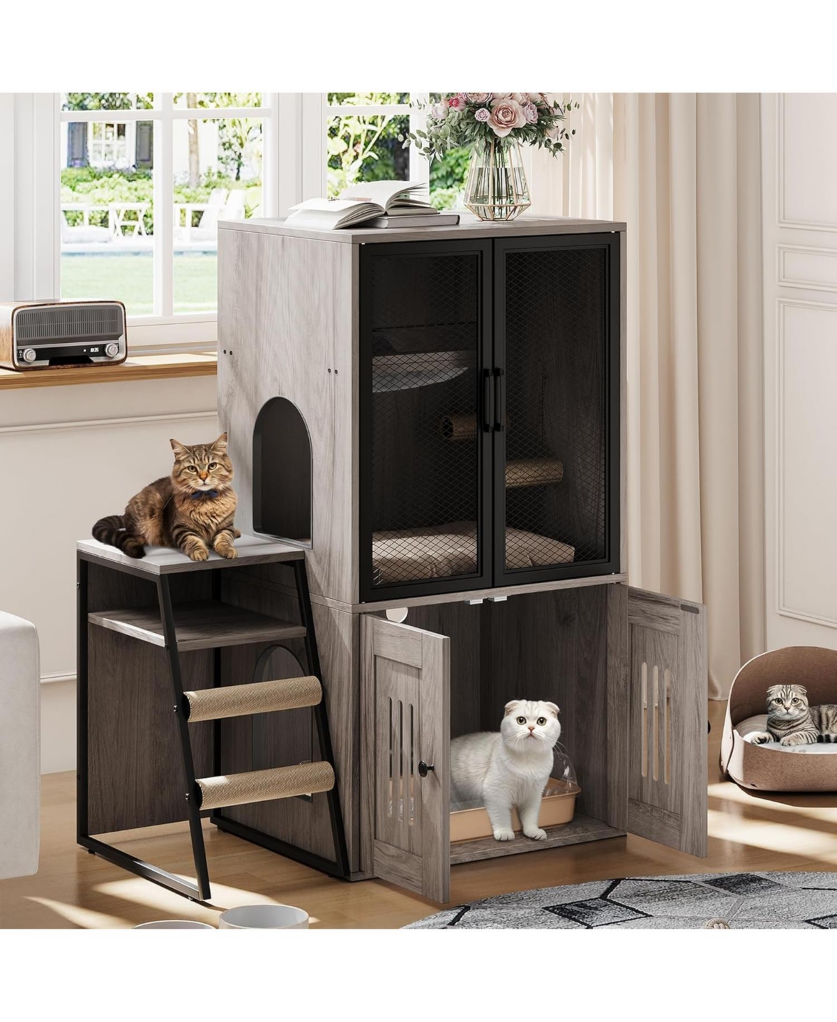 Click here for gaomon Cat Litter Box Furniture  2 Tier Enclosed L... prices
