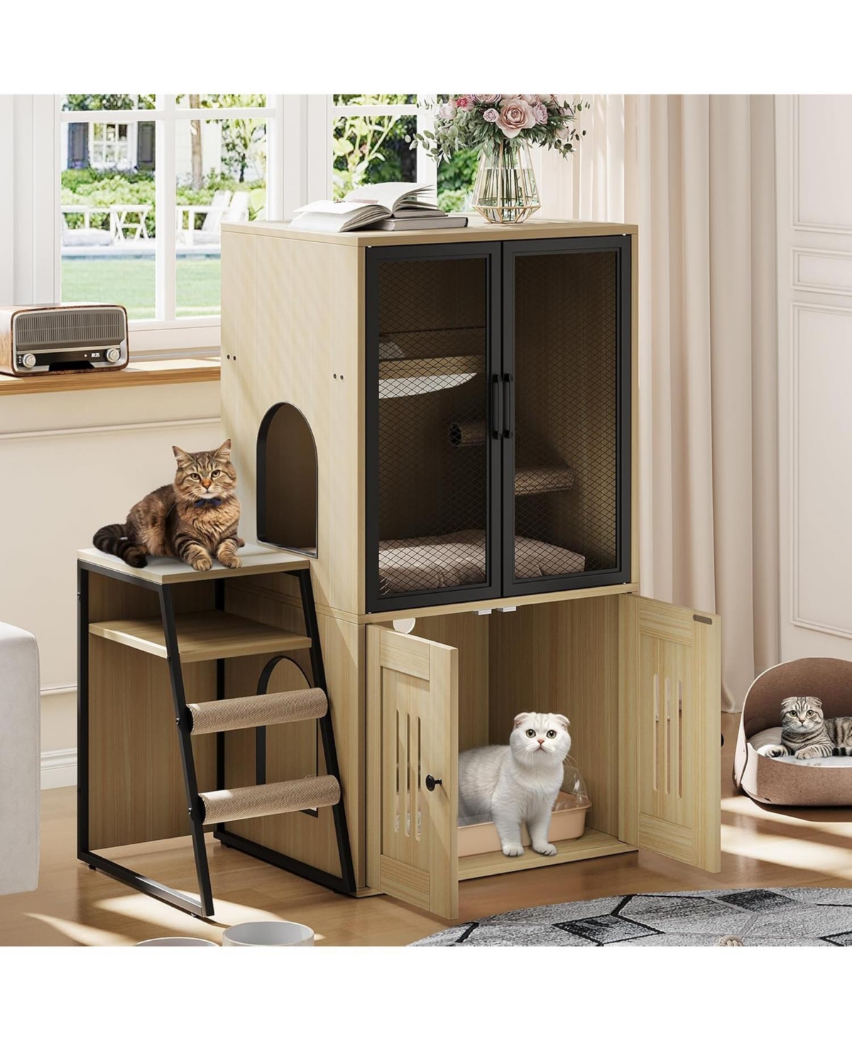 Click here for gaomon Cat Litter Box Furniture  2 Tier Enclosed L... prices