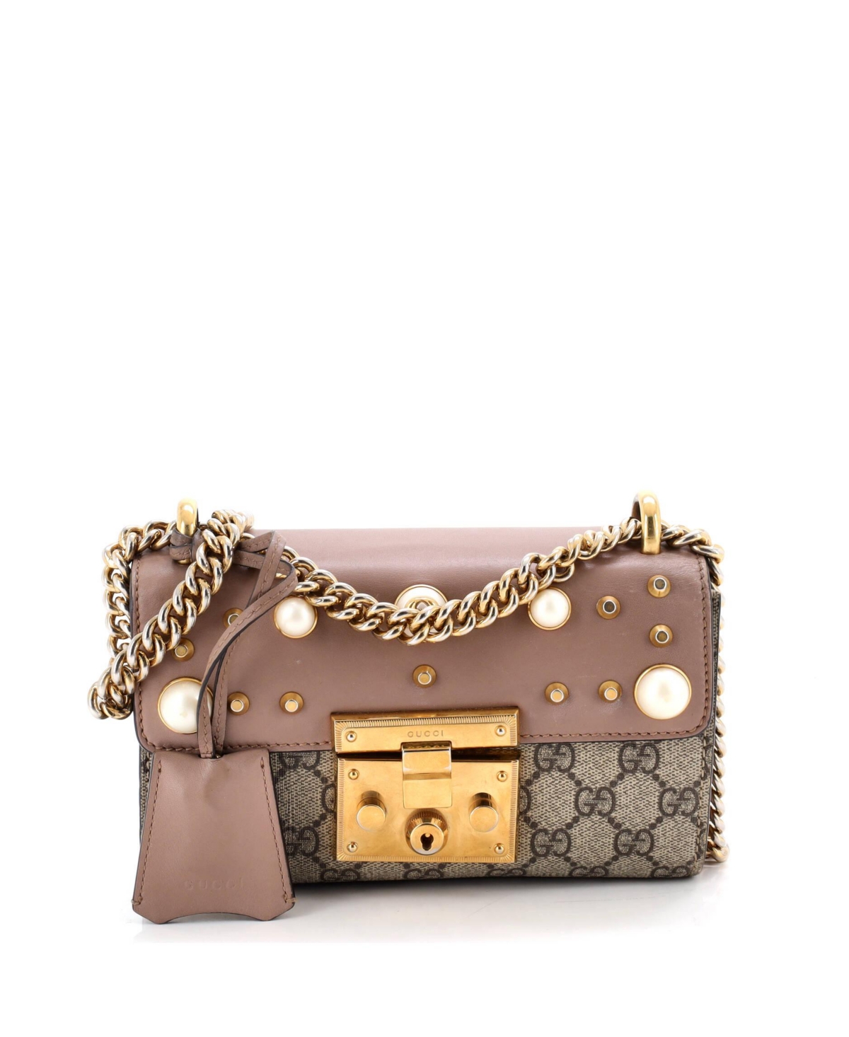 Click here for Pre-Owned Gucci Small Pearly Padlock Shoulder Bag... prices