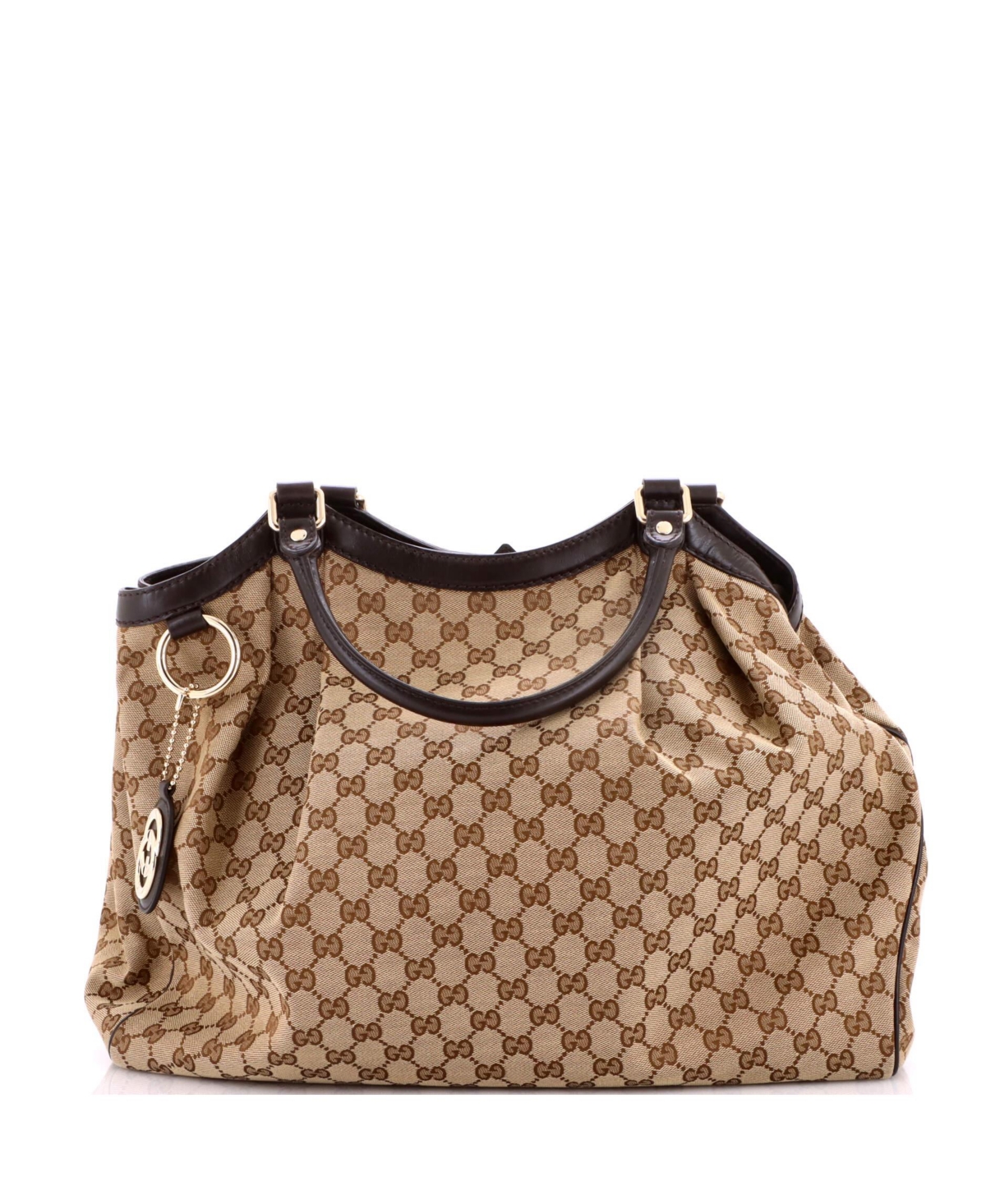 Click here for Pre-Owned Gucci Large Sukey Tote Gg Canvas with Le... prices