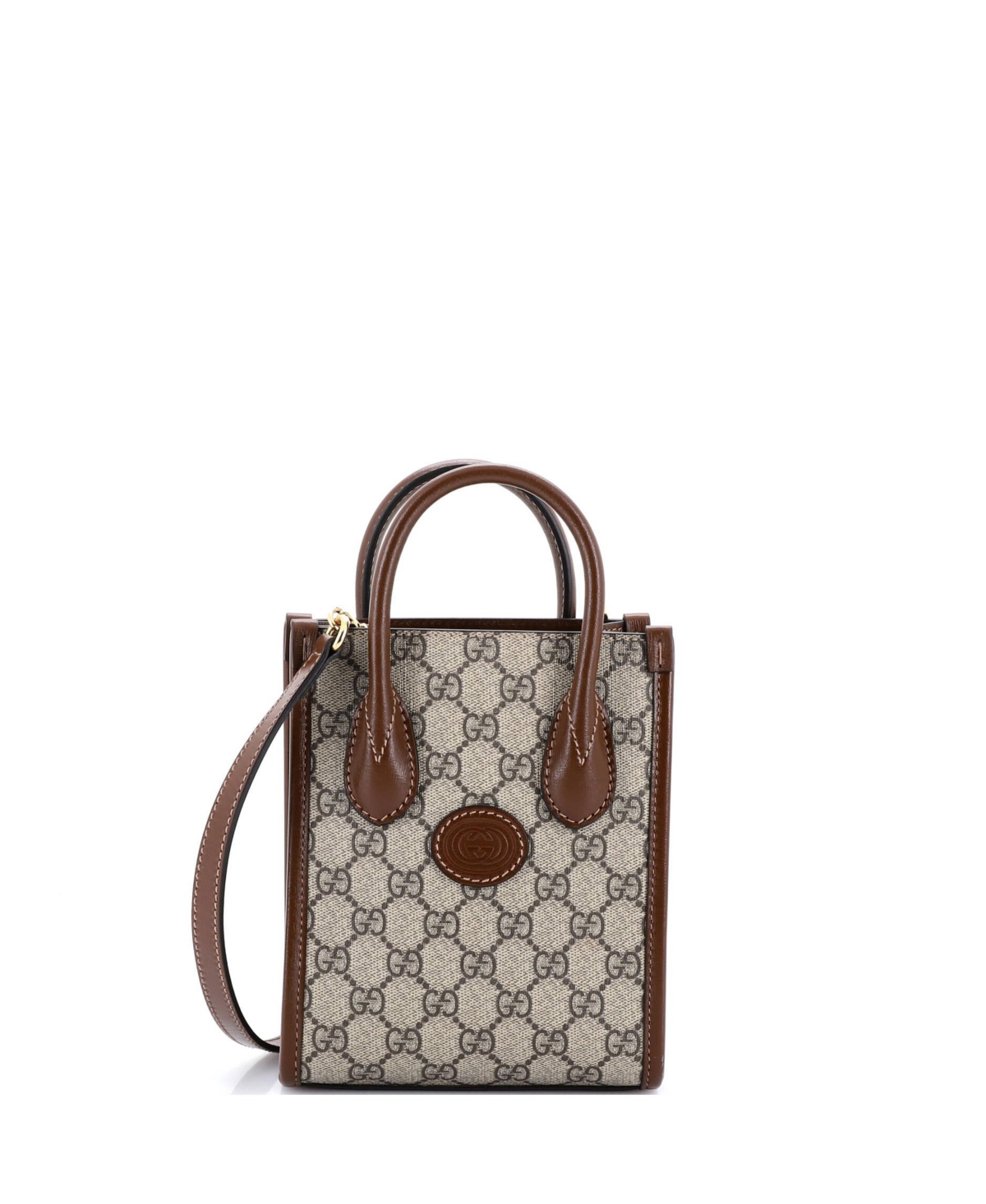 Click here for Pre-Owned Gucci Mini Interlocking G Patch Tote Gg... prices