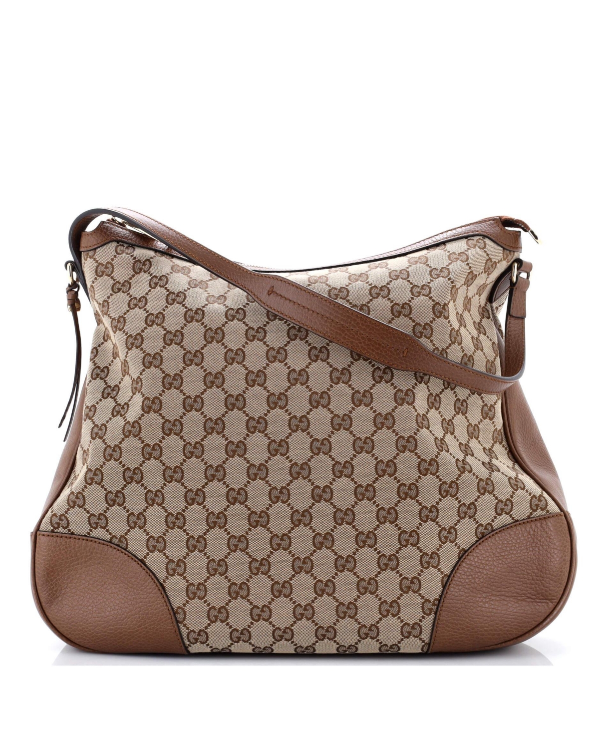Click here for Pre-Owned Gucci Large Bree Hobo Gg Canvas with Lea... prices