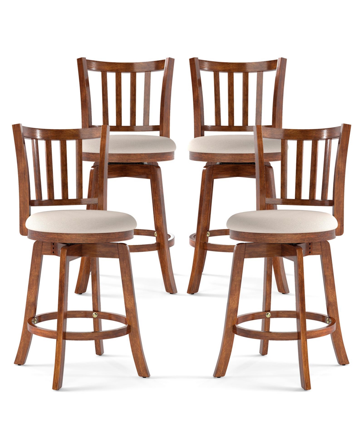 Click here for Gymax 25 Swivel Counter Barstools Set of 4 w/Backr... prices