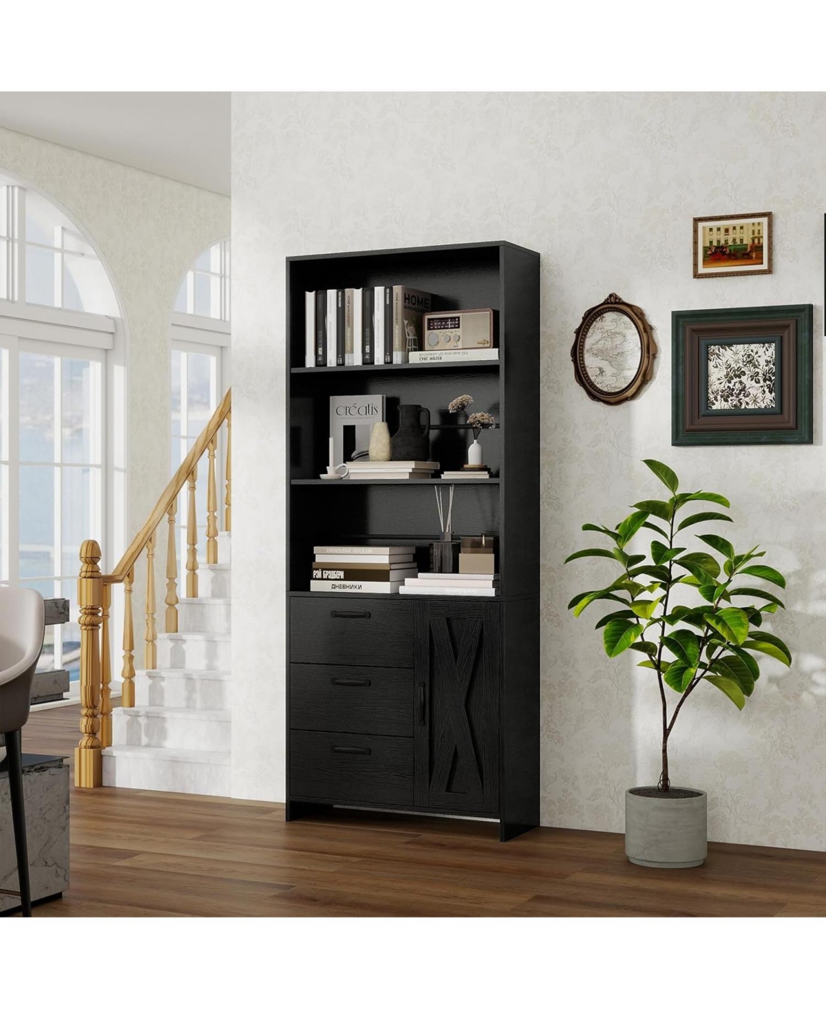 Click here for gaomon 71 Tall 6-Tier Bookshelf with Door and 3 Dr... prices