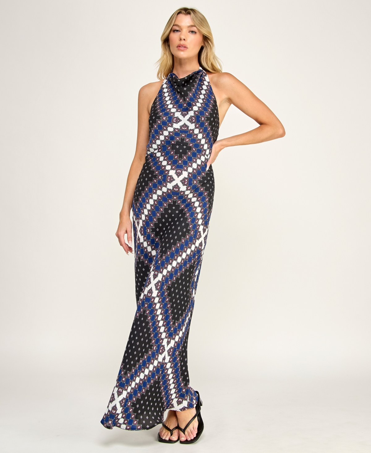 Click here for Invitee Juniors Printed Halter Neck Maxi Dress - B... prices