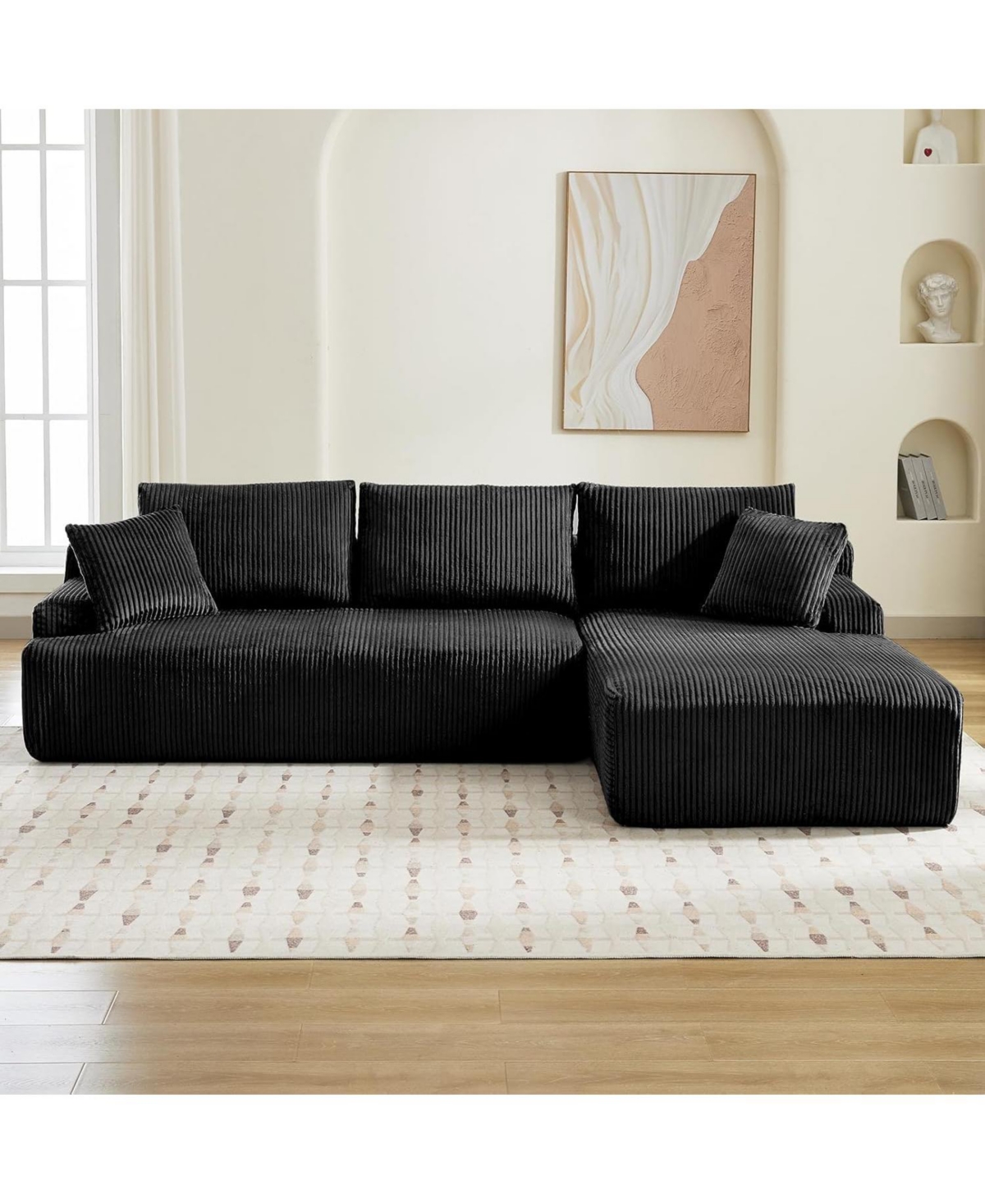 Click here for gaomon 96-Inch Comfy Fluffy Corduroy L-Shaped Clou... prices