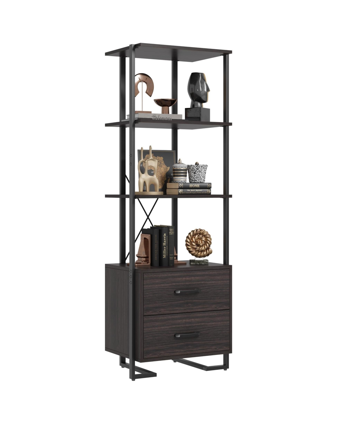 Click here for gaomon Modern 3-Tier Industrial Bookcase with 2 St... prices