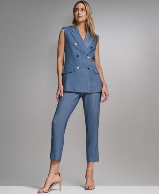 Click here for Calvin Klein Petite Collared Front Button Vest Hig... prices
