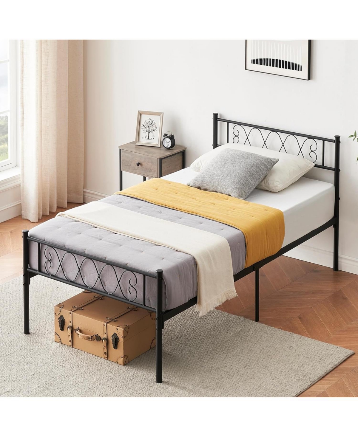 Click here for gaomon Metal Bed Frame with Heart Headboard and Fo... prices