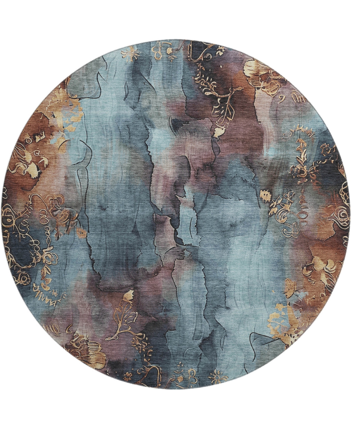 Click here for Addison Mayfield AMF1869 8 x 8 Round Area Rug - Bl... prices