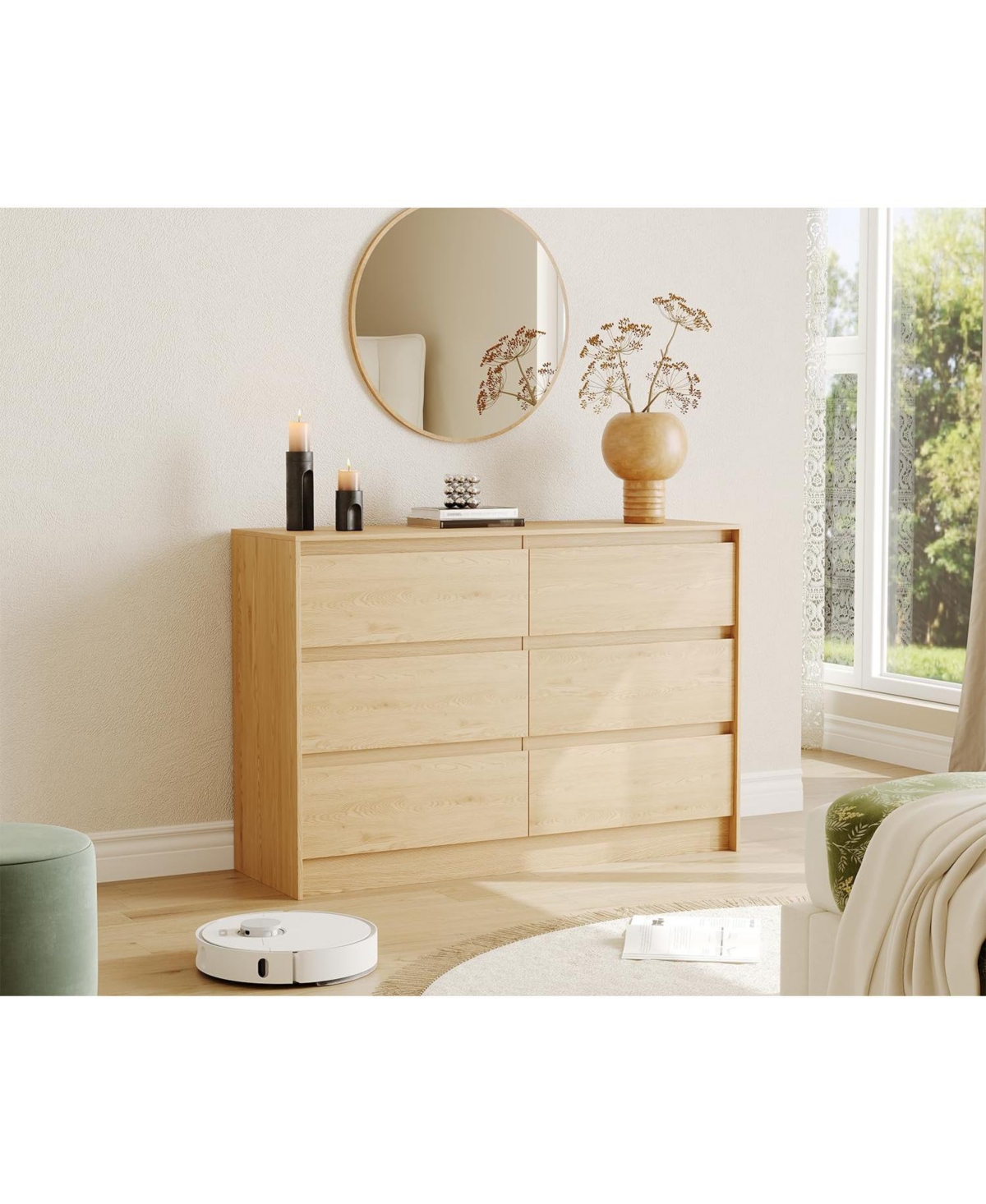 Click here for gaomon Farmhouse 6 Drawer Dresser  47 Inch Wide Ch... prices