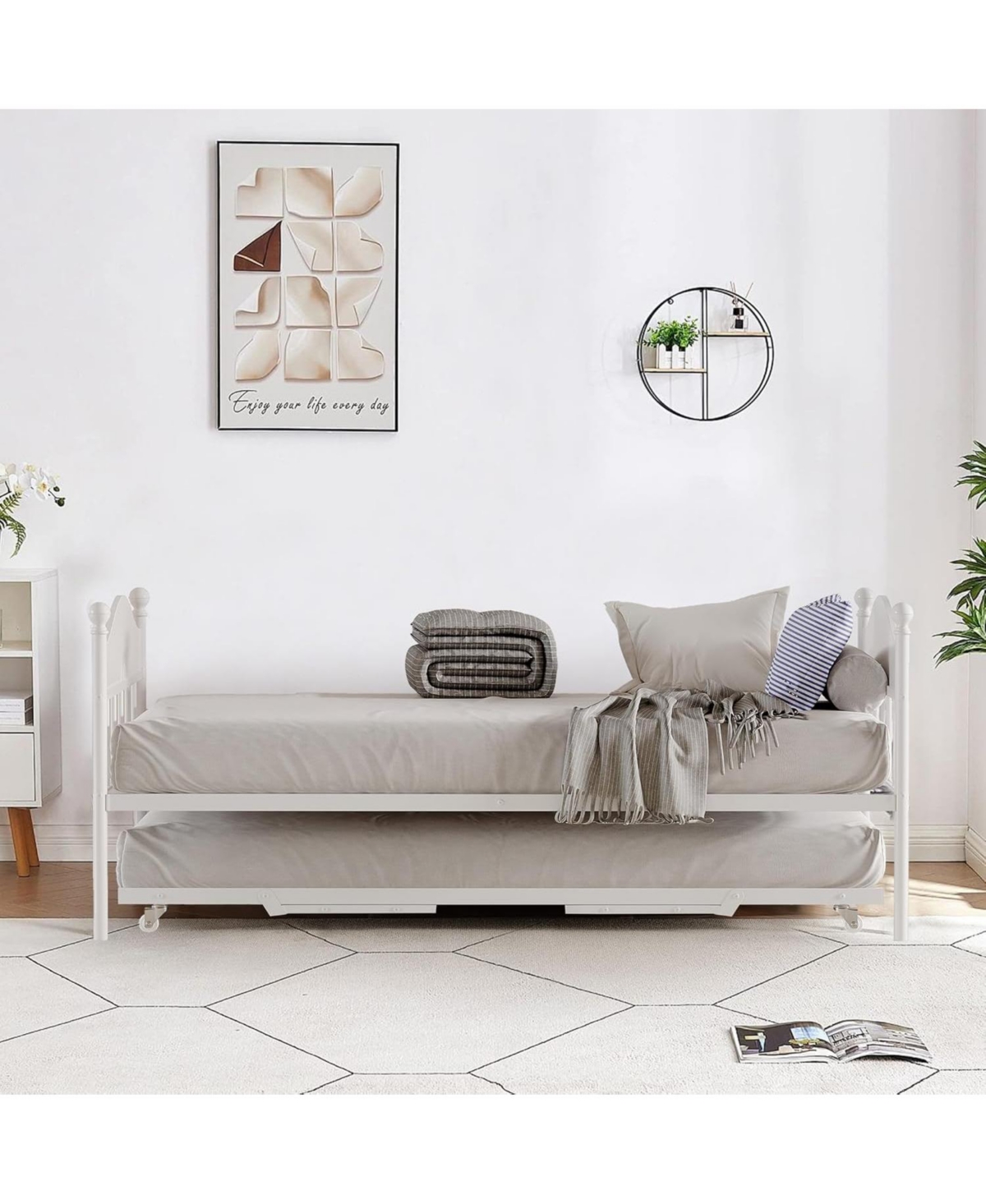 Click here for gaomon Twin Daybed with Trundle  Foldable Metal Fr... prices