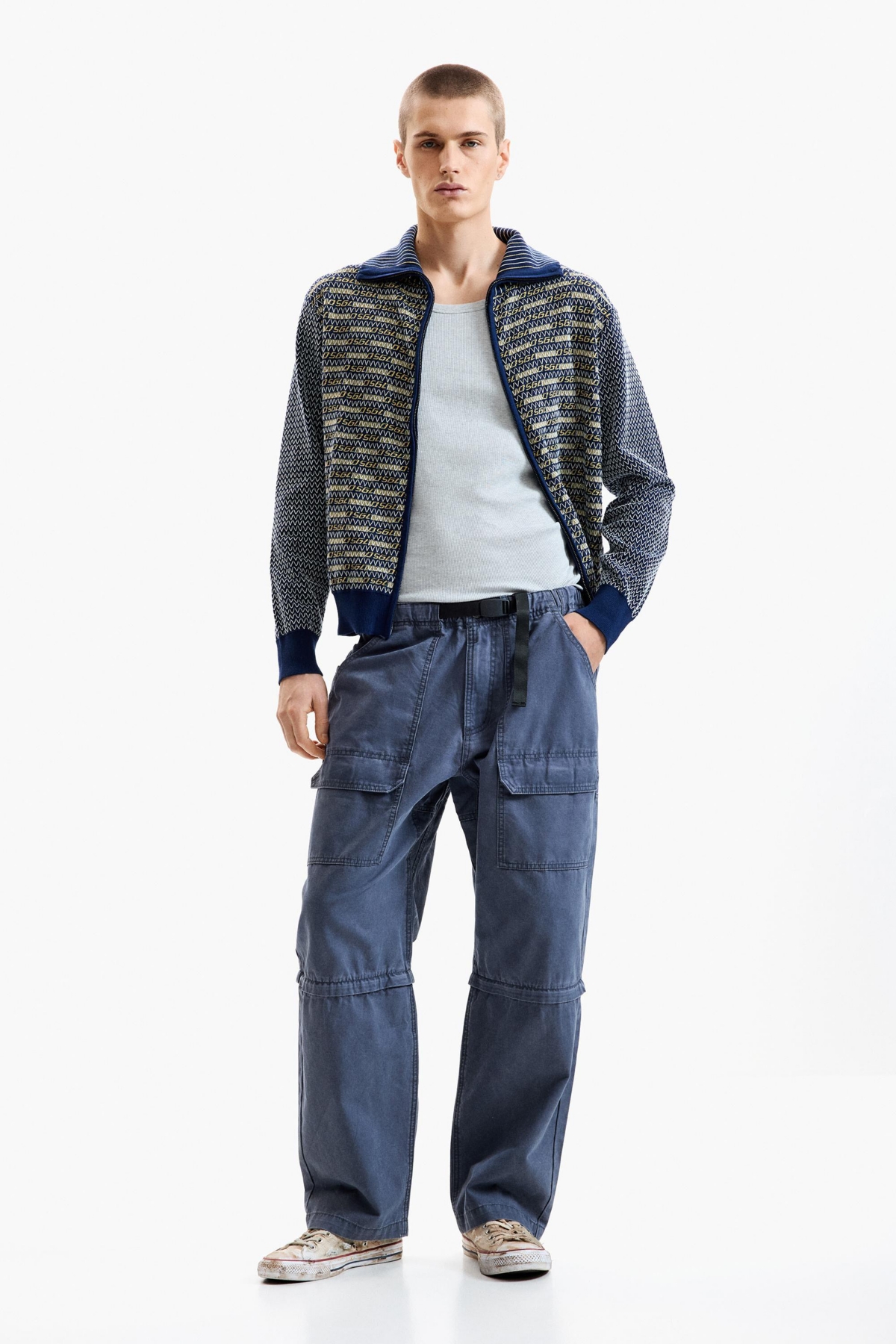 Click here for Desigual Mens Long Cotton Trousers - Blue prices