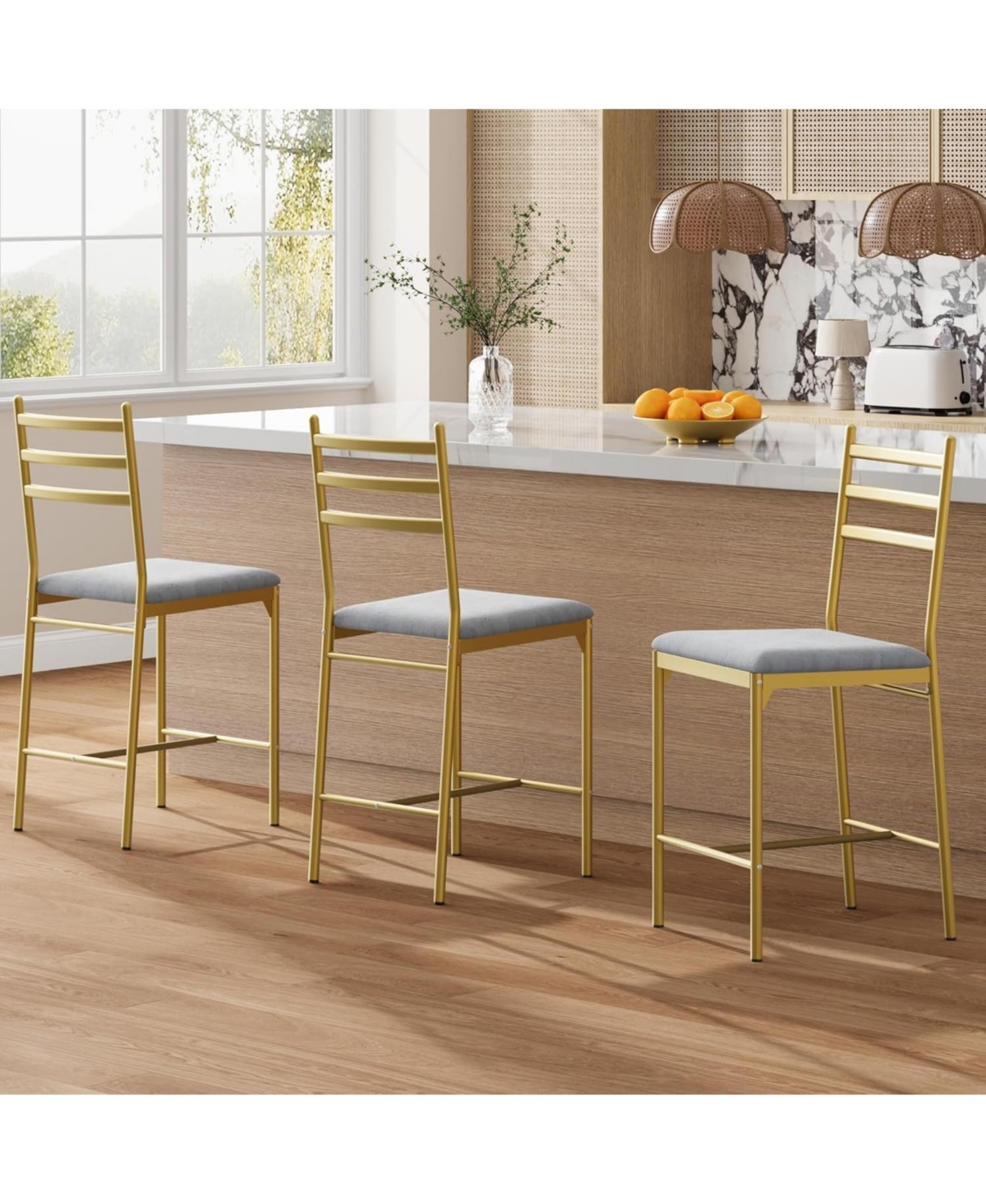 Click here for gaomon Dining Chair Bar Stools Set of 2 - Faux Lea... prices