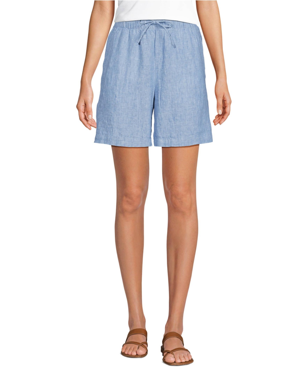 Click here for Lands End Womens Linen High Rise Pull On 7" S... prices